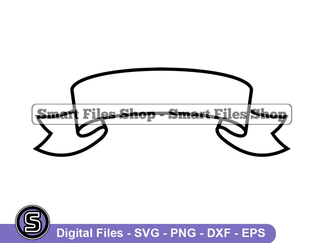 Banner Design Outline 2 SVG, Banner Svg, Decorative Svg, Banner Dxf ...
