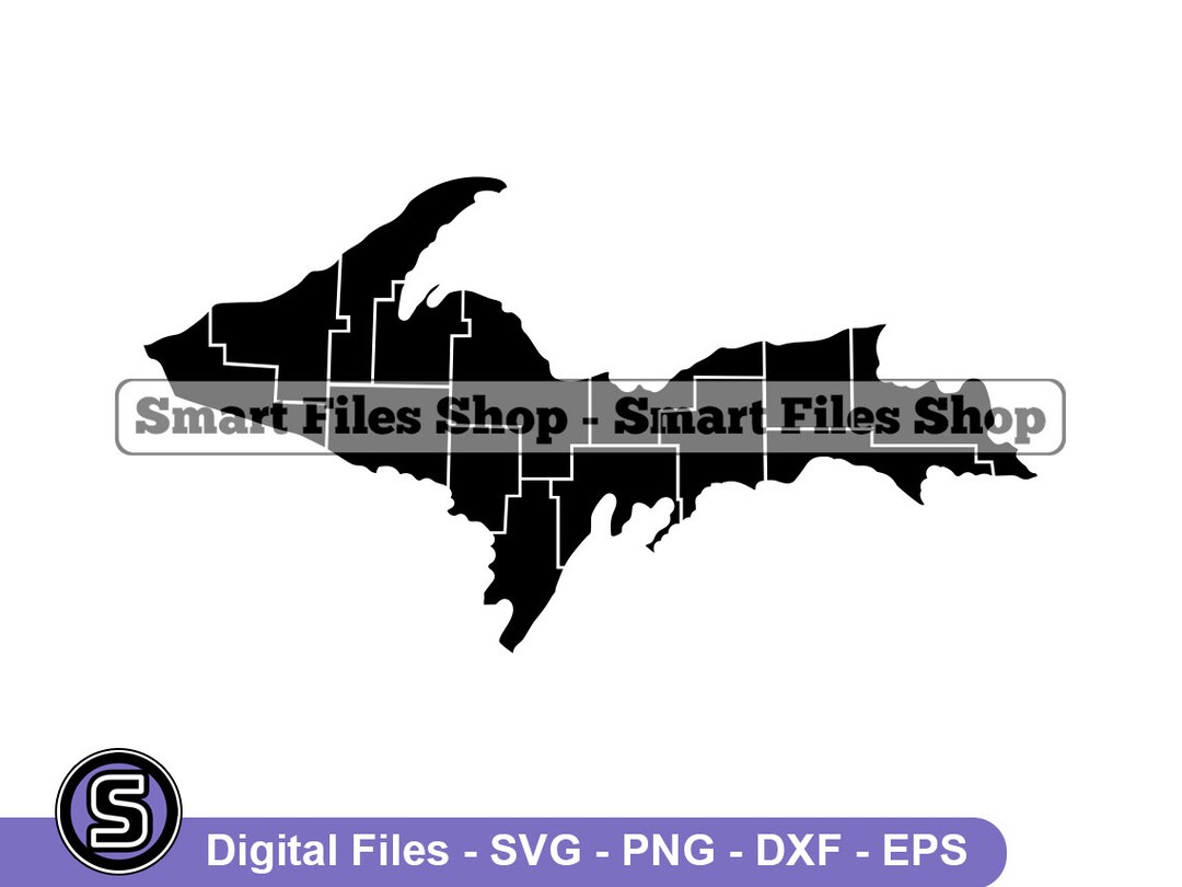 Michigan Upper Peninsula 2 Svg, Michigan Svg, Michigan Map Svg ...