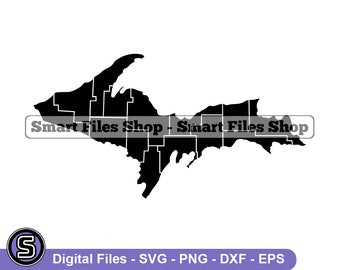 Upper Peninsula Michigan Dxf - Etsy