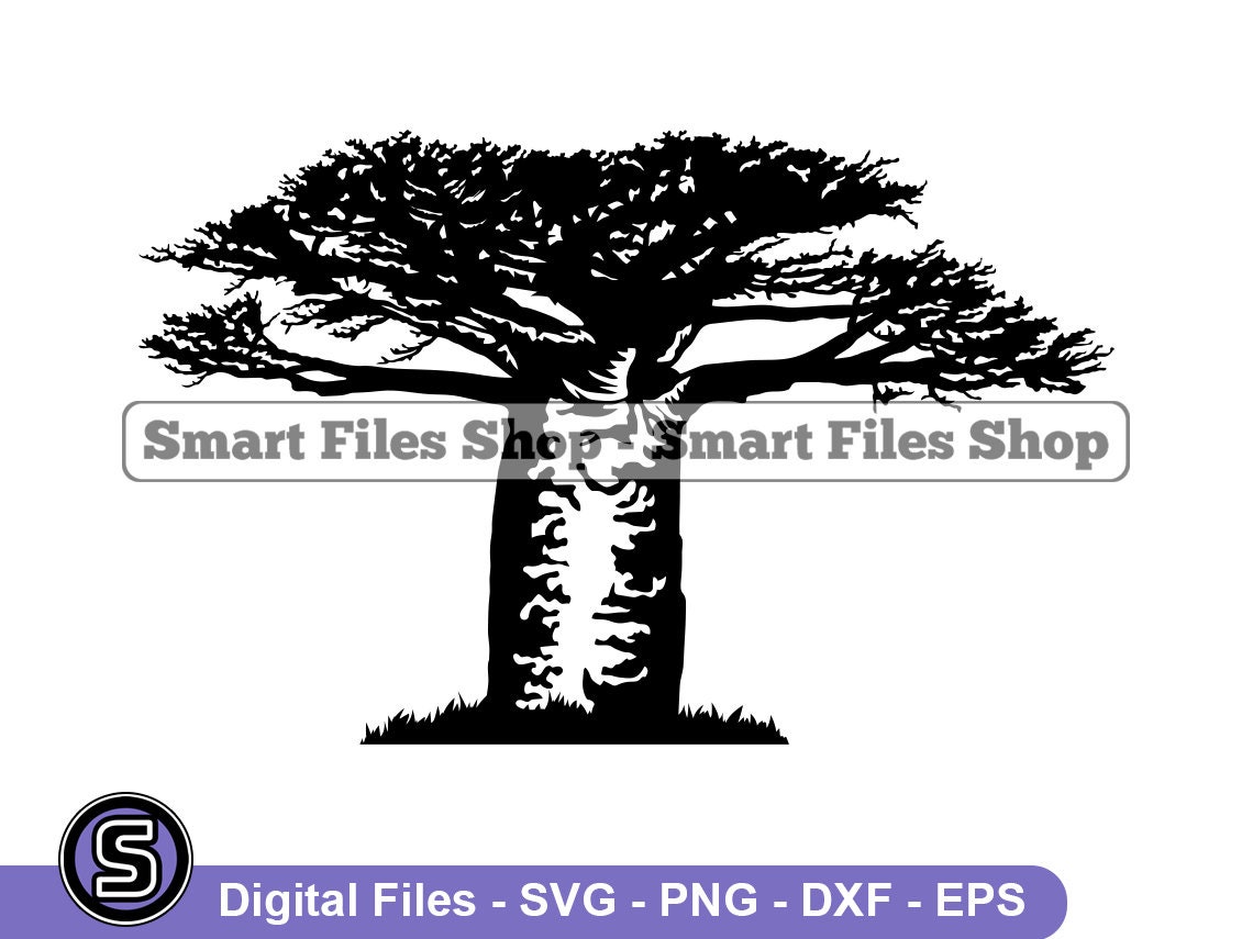 Baobab Tree 2 Svg Baobab Tree Svg Safari Svg Africa Tree - Etsy