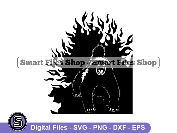 Flaming Honey Badger Svg Flaming Animals Svg Flame Svg | Etsy