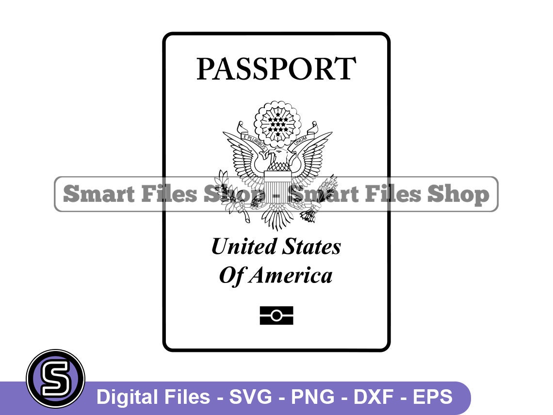 US Passport Outline Svg, USA Passport Svg, Passport Svg, American ...