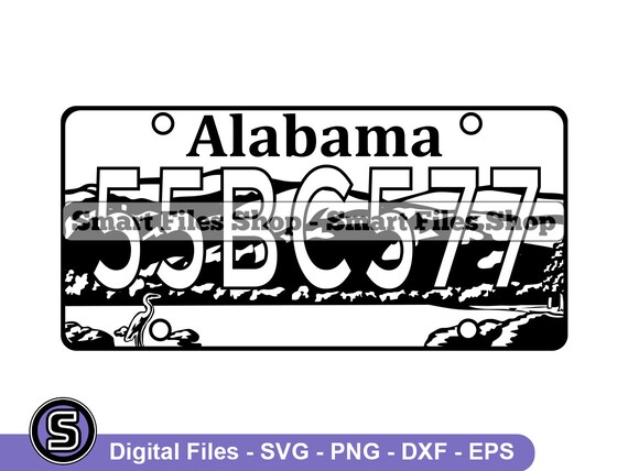 Alabama Licence Plate Svg Alabama Svg Driving Svg Driver | Etsy