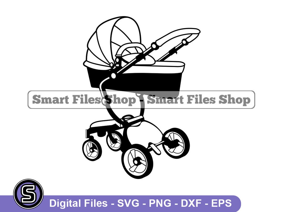 Baby Stroller Svg, Stroller Svg, Baby Carriage Svg, Stroller Dxf ...