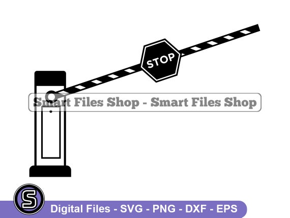Car Barrier With Stop Sign 2 SVG Car Barrier Svg Car | Etsy