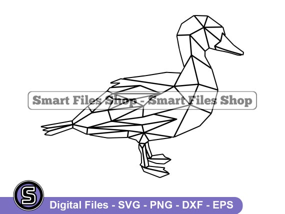 Contour de canard géométrique Svg Canard Svg Animaux - Etsy France