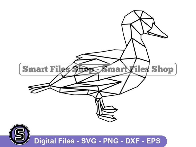 Geometric Duck Outline Svg Duck Svg Geometric Animals Svg - Etsy