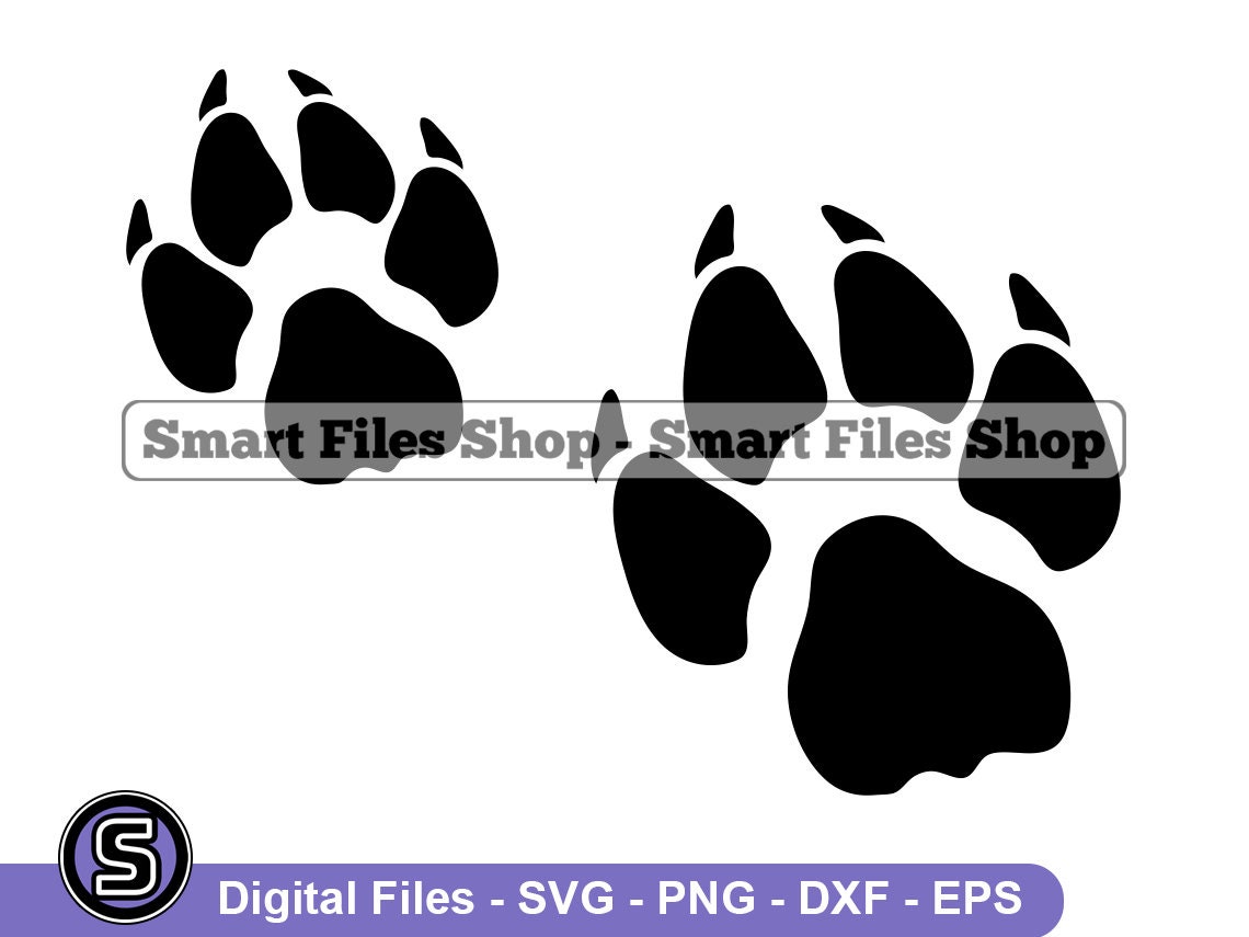 Dog Footprint 2 SVG Dog Svg Footprint Svg Footprint Dxf - Etsy