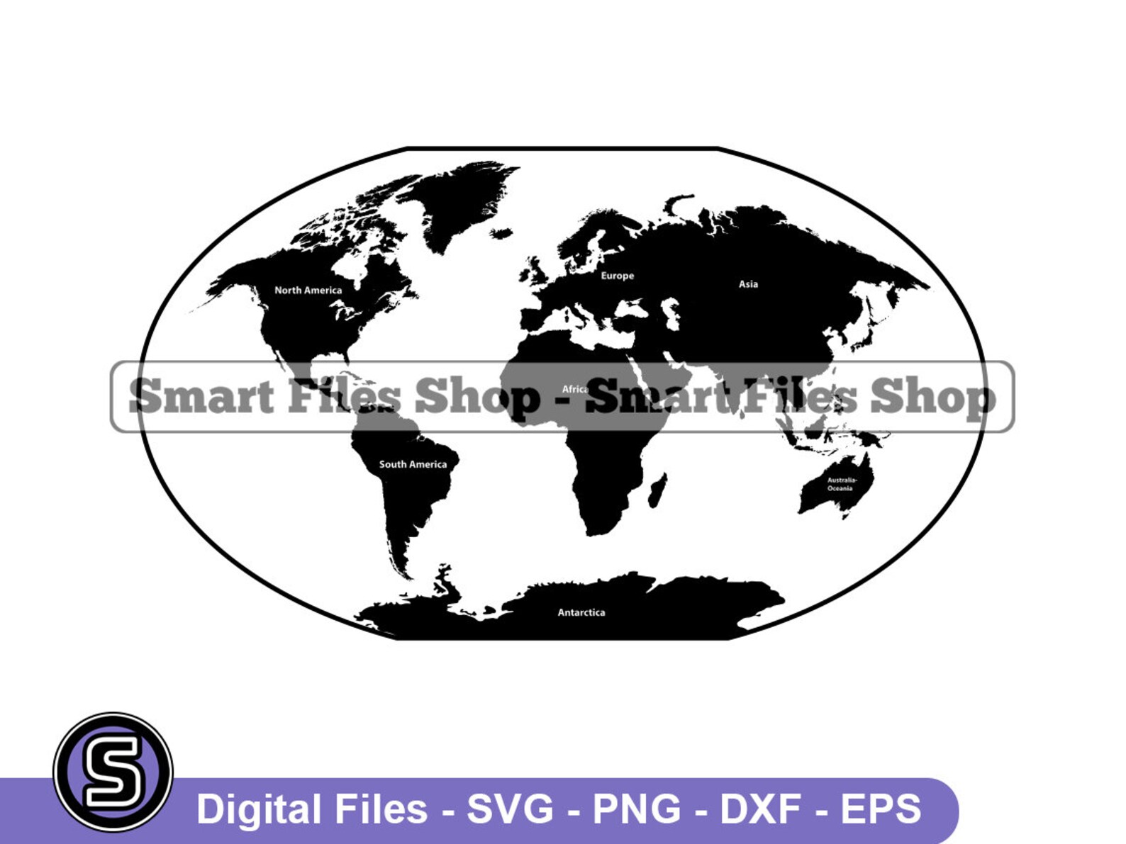 World Map #2 SVG, World Map Svg, 7 Continents Svg, World Map Dxf, World ...
