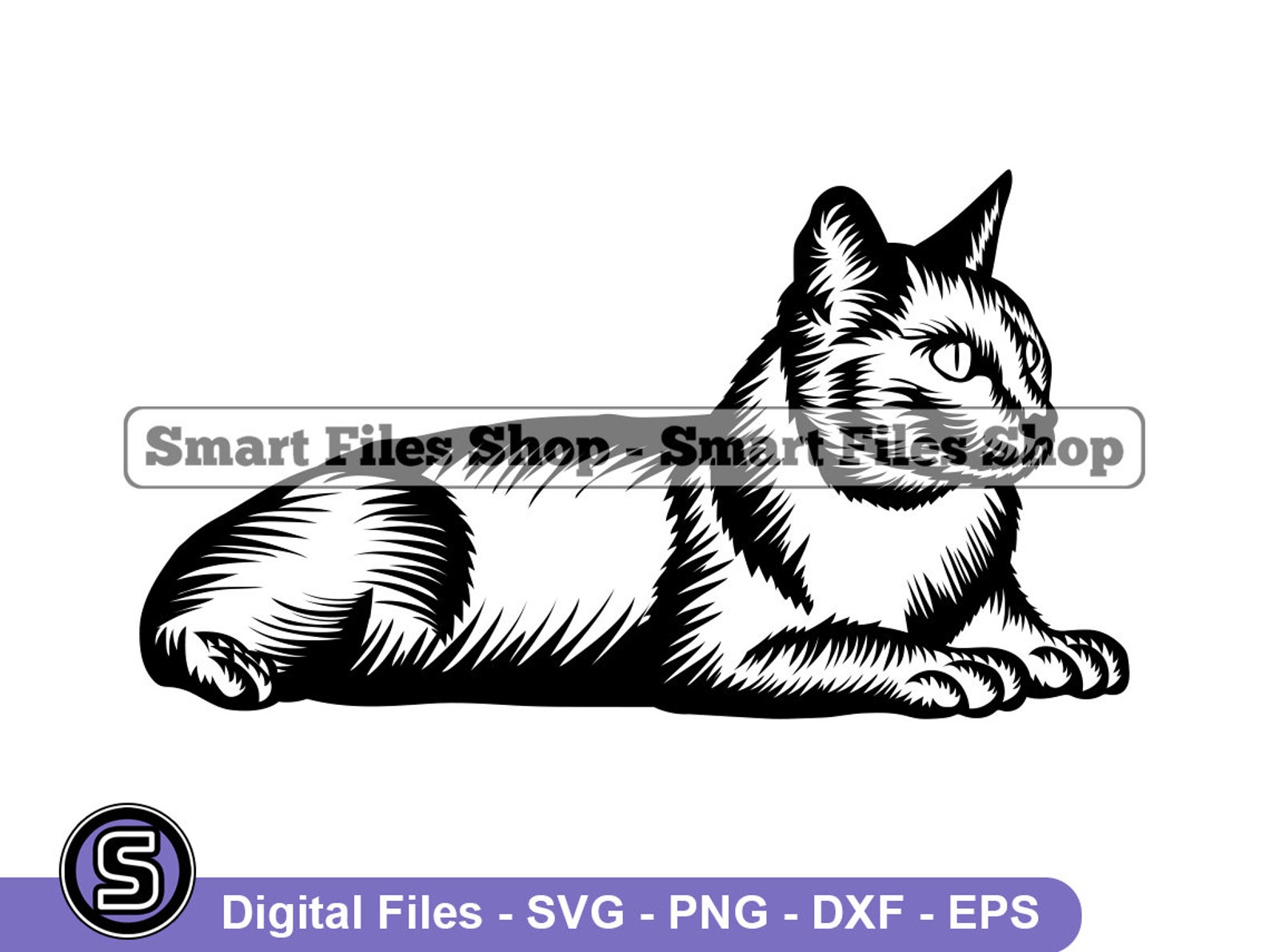 Resting Cat Svg Cat Svg Cat Mascot Svg Cat Design Svg Cat | Etsy