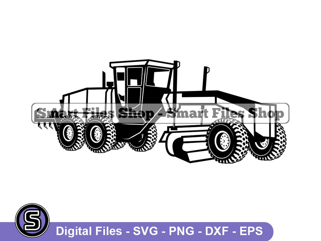 Road Grader SVG, Heavy Equipment Svg, Road Grader Dxf, Road Grader Png ...