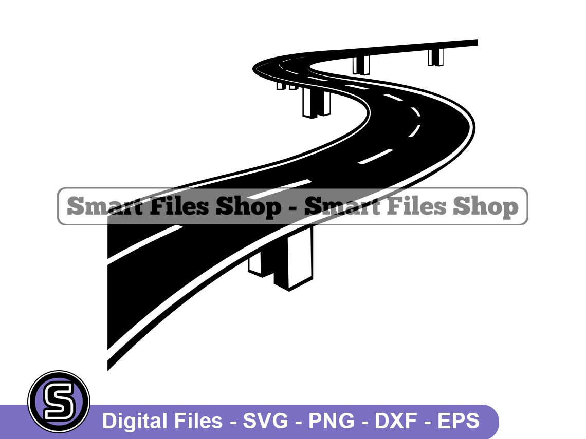 Curved Bridge Svg, Highway Svg, Road Svg, Travel Svg, Bridge Dxf ...