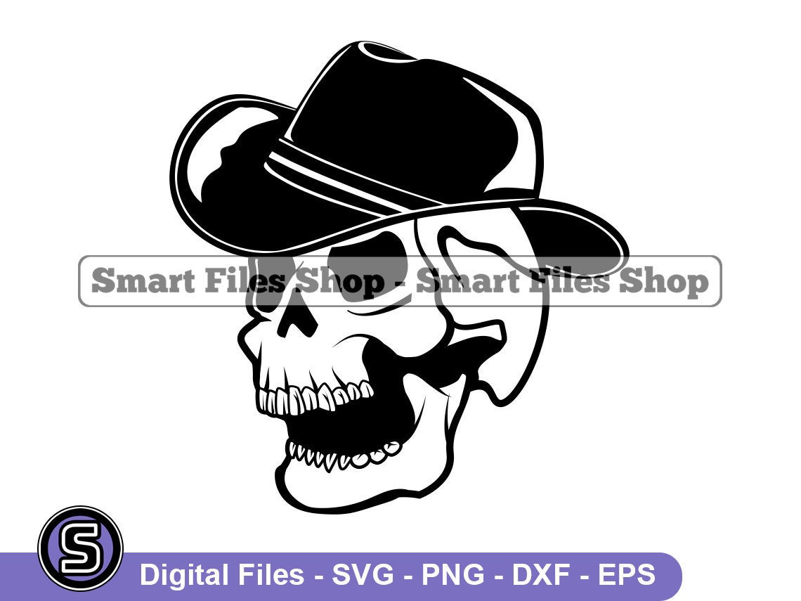 Cowboy Skull Svg Cowboy Svg Western Svg Cowboy Dxf Cowboy - Etsy