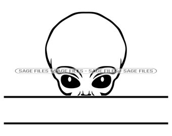 Peeking Alien Svg - Etsy