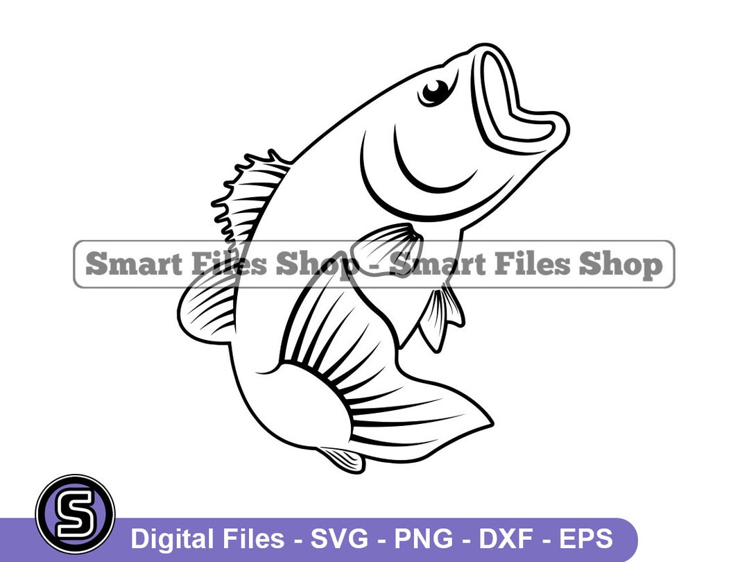 Fishing Outline 4 Svg, Fishing Svg, Fish Svg, Fishing Dxf, Fishing Png ...