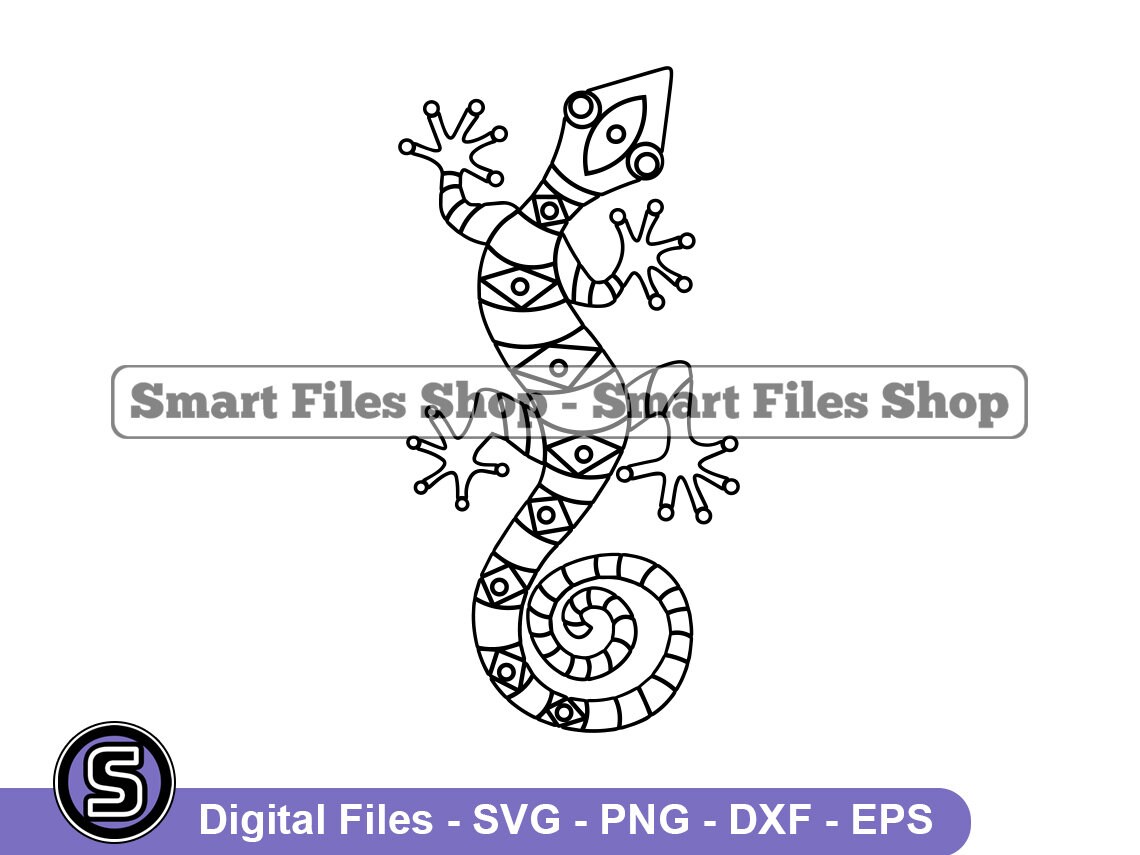 Tribal Lizard Outline Svg Lizard Svg Lizard Logo Svg Lizard | Etsy