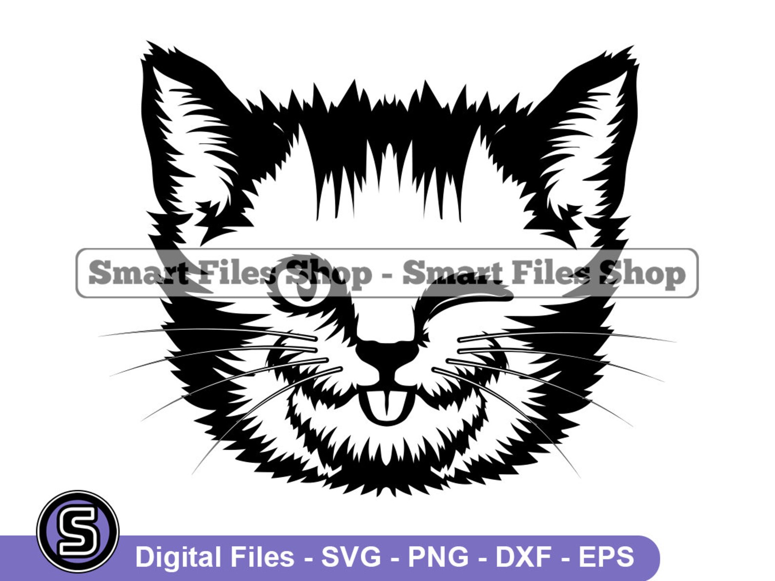 Winking Cat SVG Cat Svg Cat Mascot Svg Winking Svg Cat - Etsy