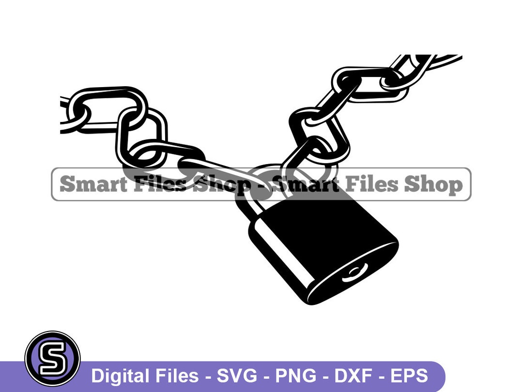 Chain Lock Svg, Chain Svg, Lock Svg, Security Svg, Chain Lock Dxf ...