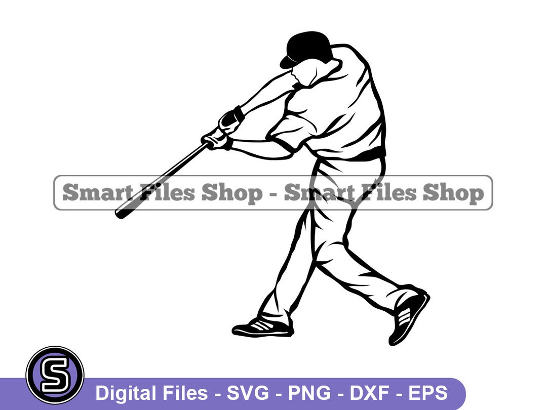 Baseball Player Svg, Baseball Svg, Baseball Dxf, Baseball Png, Baseball ...