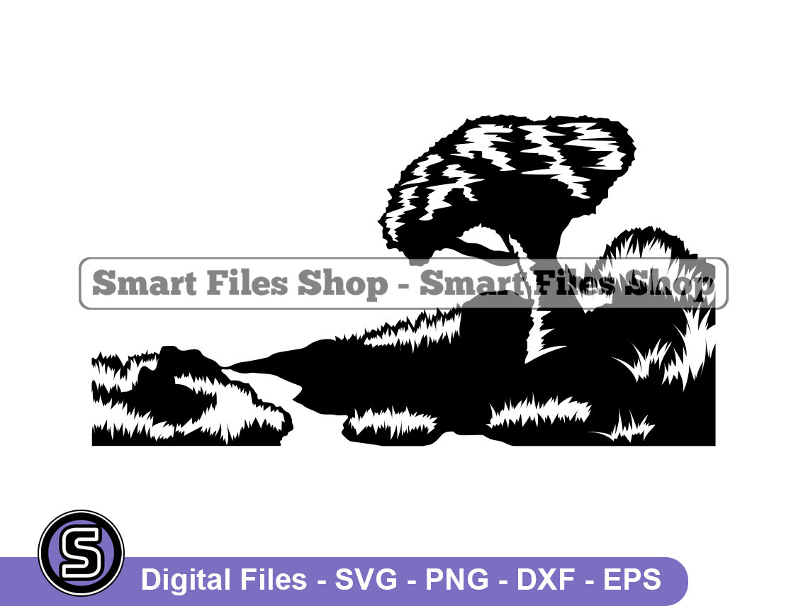 Landscape Field River and Tree Svg, Landscape Svg, Field Svg, Landscape ...