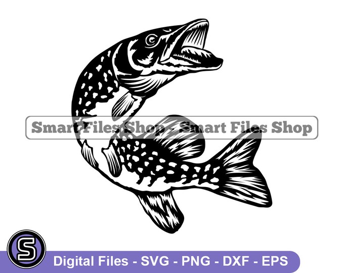 Pike Svg,pike Clipart,pike Dxf,pike Shirt,pike Fish Svg,pike Fish Shirt ...