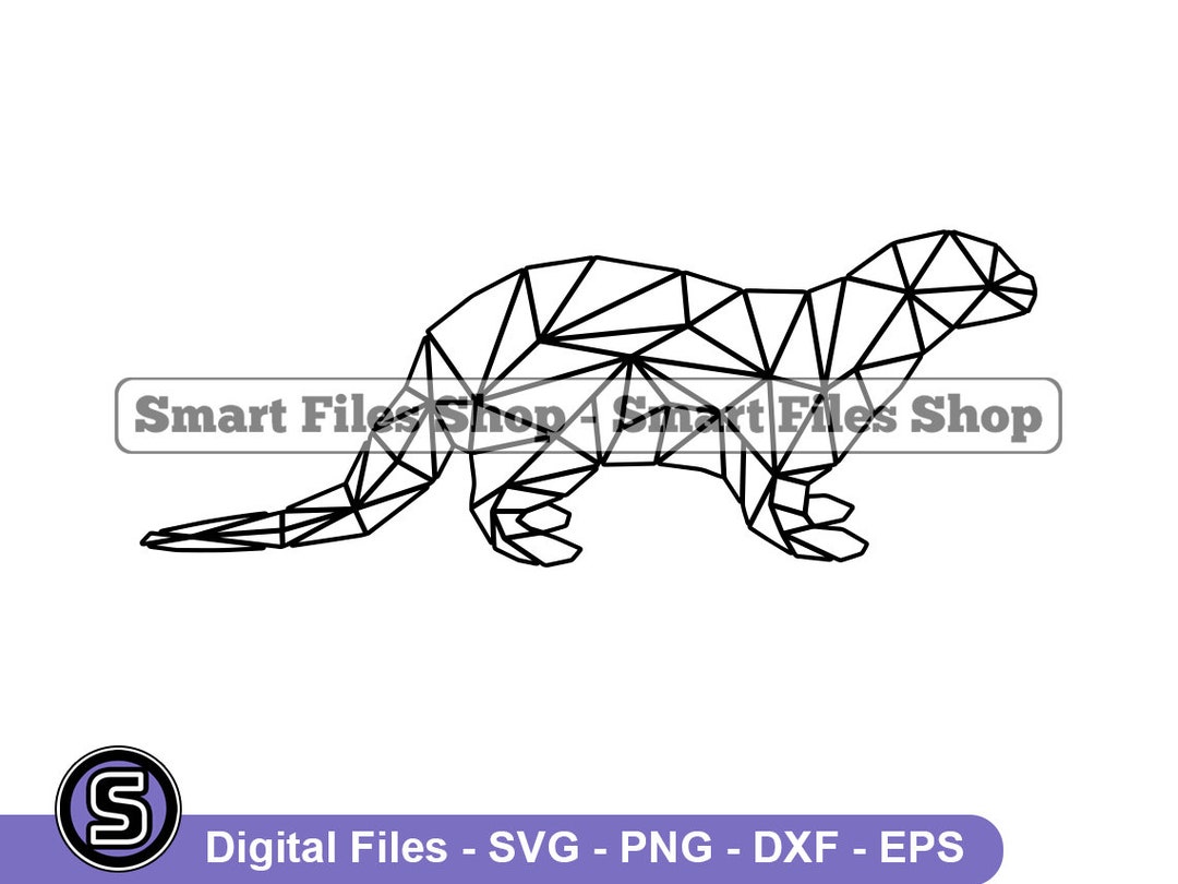 Geometric Otter Outline Svg, Otter Svg, Geometric Animals Svg, Animals ...