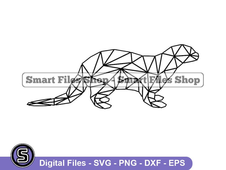Geometric Otter Outline Svg, Otter Svg, Geometric Animals Svg, Animals ...