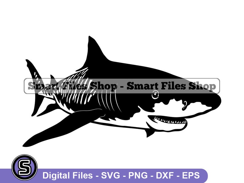 Tiger Shark 3 SVG Tiger Shark SVG Shark Svg Tiger Shark | Etsy