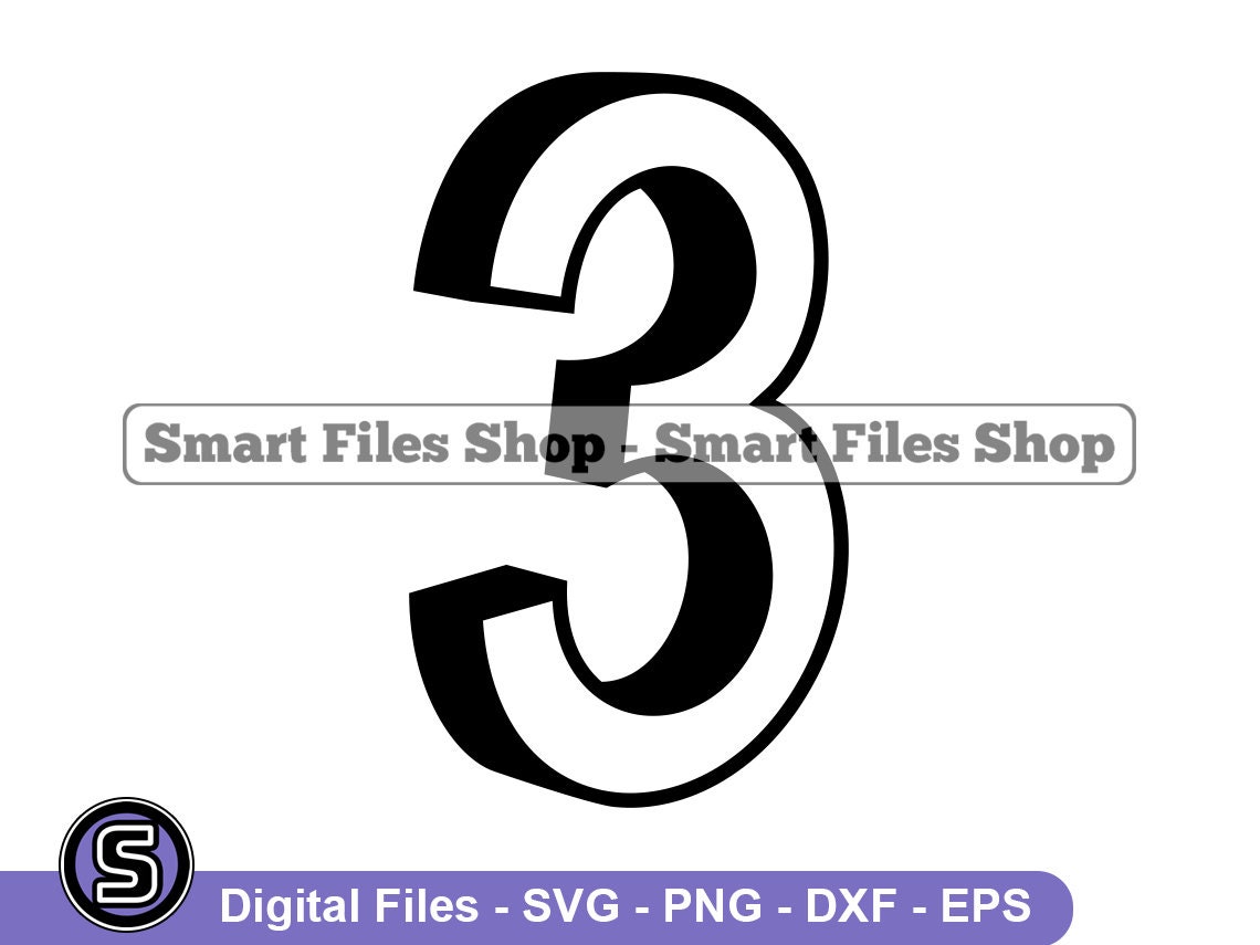 Number 3 in 3D Svg Number 3 Svg 3D Svg Age Svg Birthday - Etsy