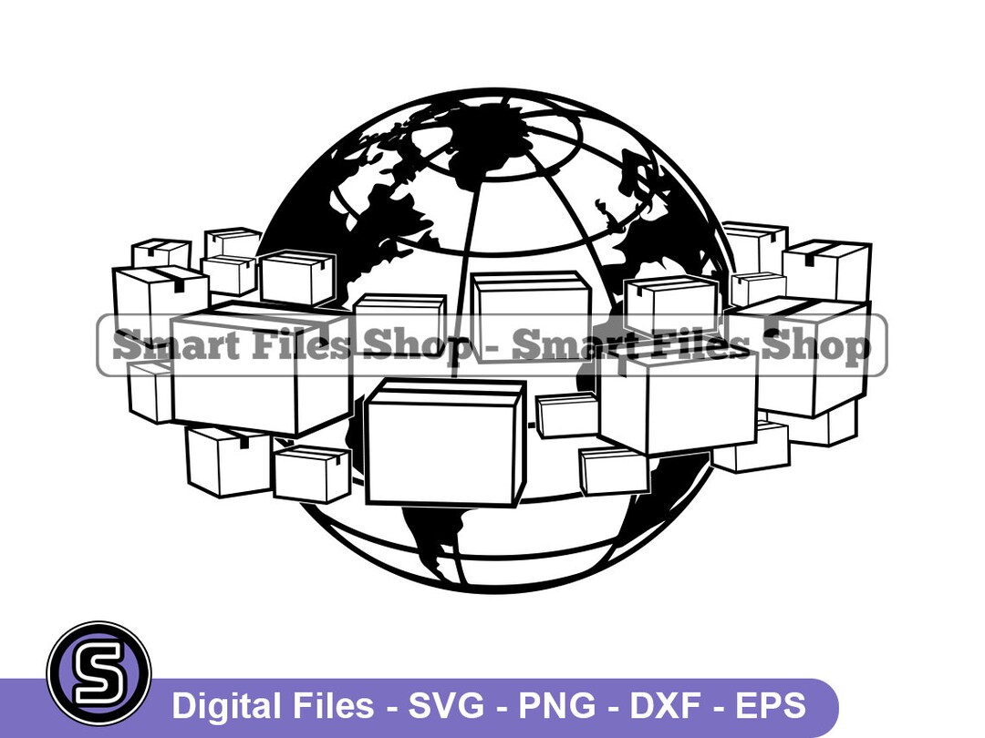 World Logistics Svg, Ecommerce Svg, Trade Svg, Logistics Dxf, Logistics ...
