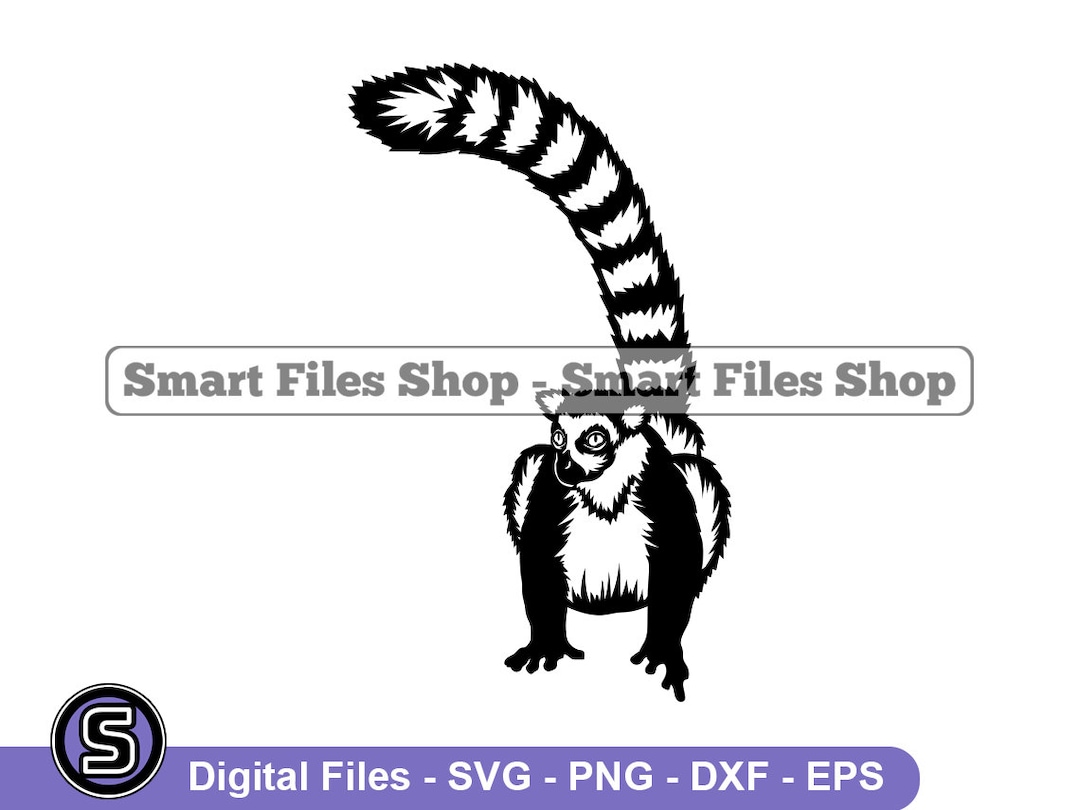 Ring Tailed Lemur SVG, Lemur SVG, Animals Svg, Ring Tailed Lemur Dxf ...