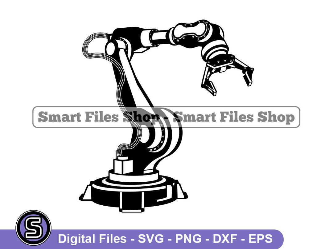 Robotic Arm Svg, Robot Svg, Manufacturing Svg, Robotic Arm Dxf, Robotic ...