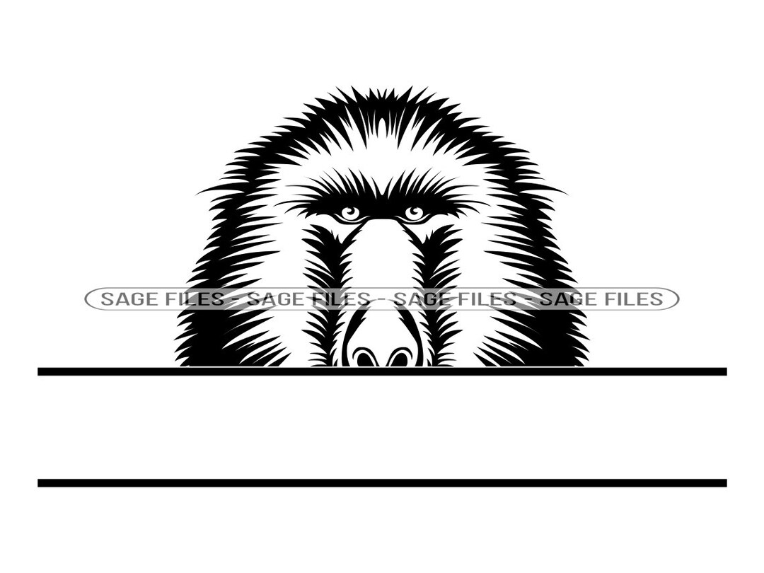 Peeking Baboon Svg, Baboon Svg, Peeking Animals Svg, Monogram Svg ...