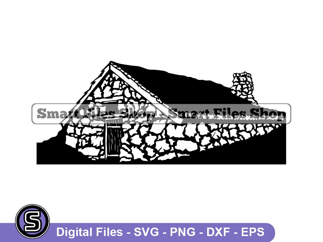 Stone Cabin Svg, Stone House Svg, Cabin Svg, Stone Cabin Dxf, Stone ...
