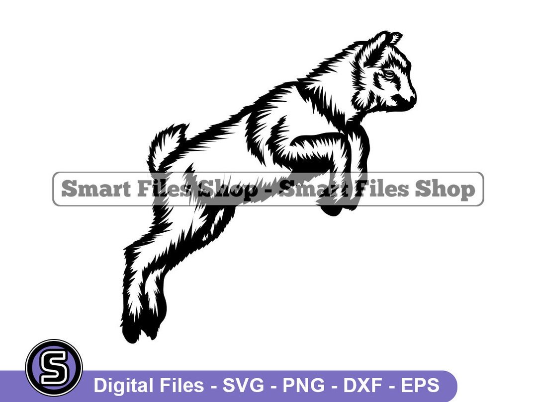 Jumping Baby Goat 2 Svg, Goat Svg, Baby Goat Dxf, Baby Goat Png, Baby ...