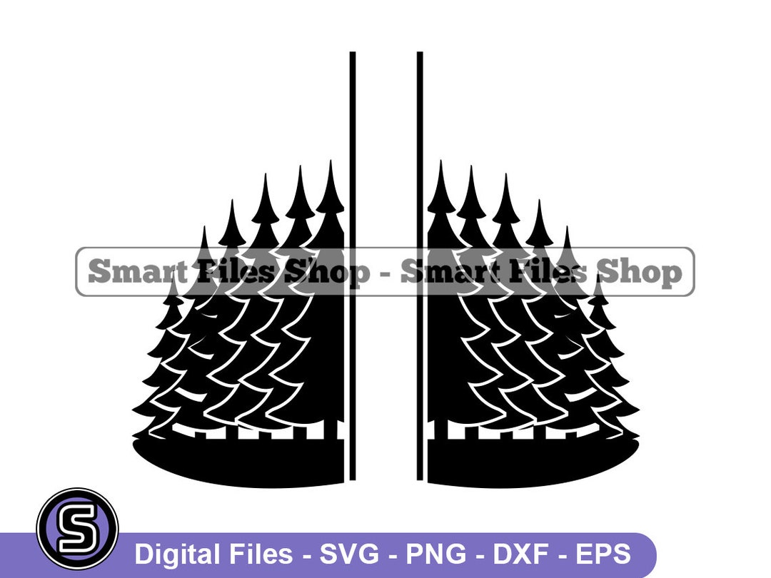 Forest Split Monogram Logo 2 Svg, Forest Svg, Woods Svg, Trees Svg ...