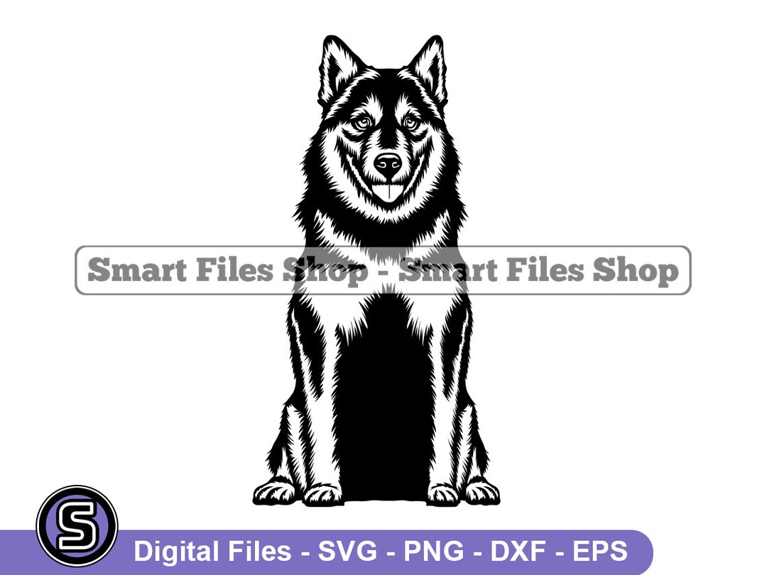 Sitting Pomsky SVG, Pomsky Svg, Dog Svg, Pomsky Dxf, Pomsky Png, Pomsky ...