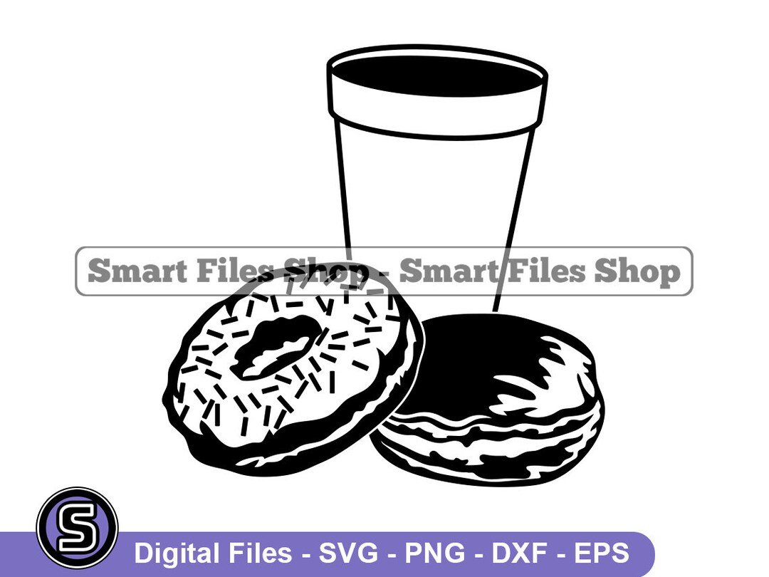 Coffee and Donuts Svg, Coffee Svg, Donuts Svg, Coffee Dxf, Coffee Png ...