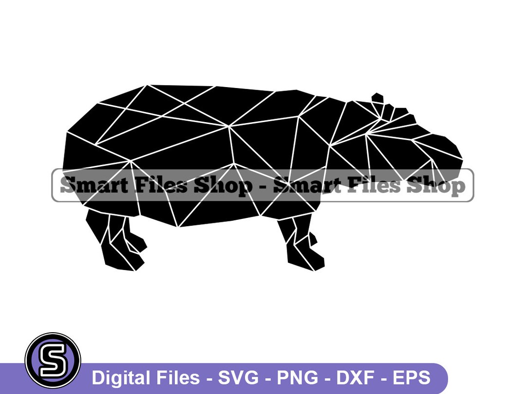 Geometric Hippo Svg, Hippo Svg, Geometric Animals Svg, Animals Svg ...