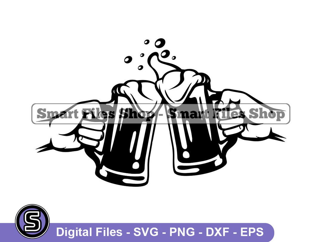 Beer Mugs in Hands Svg, Beer Mug Svg, Beer Svg, Beer Design Svg, Beer ...