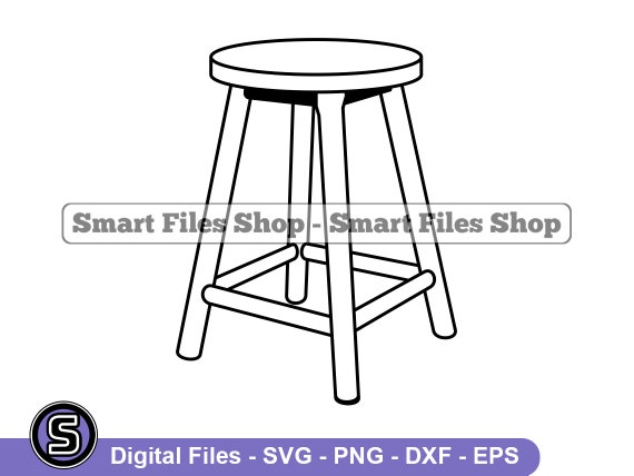 Wooden Stool Outline Svg Stool Svg Chair Svg Stool Dxf - Etsy