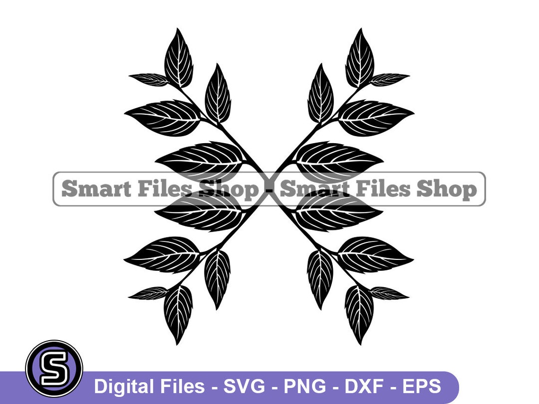 Hojas de rama Logo svg, hojas svg, rama de árbol svg, hojas dxf, hojas ...