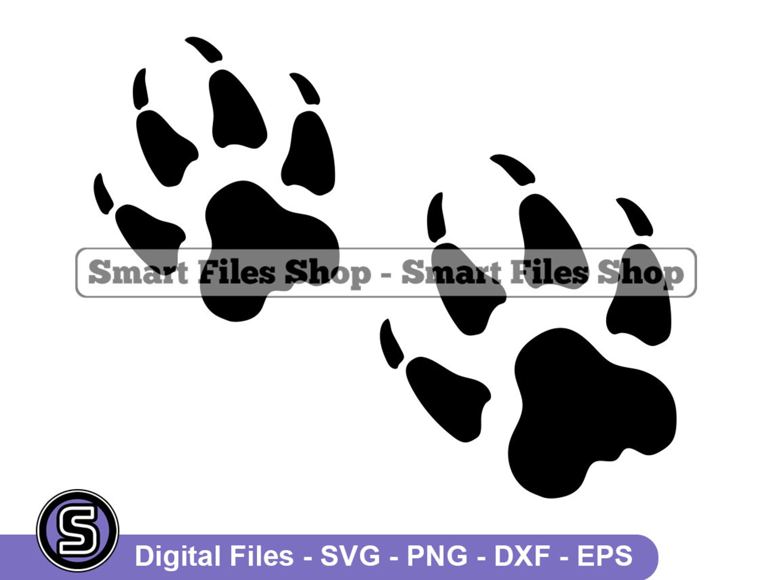 Wolf Footprint #2 SVG, Wolf Svg, Footprint Svg, Footprint Dxf ...