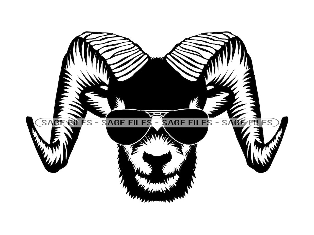 Ram in Sunglasses #2 SVG, Ram SVG, Cool Ram Svg, Ram Logo Svg, Ram Dxf ...