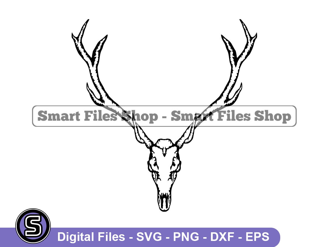 Elk Skull Svg Elk Svg Animal Skull Svg Skeleton Svg | Etsy