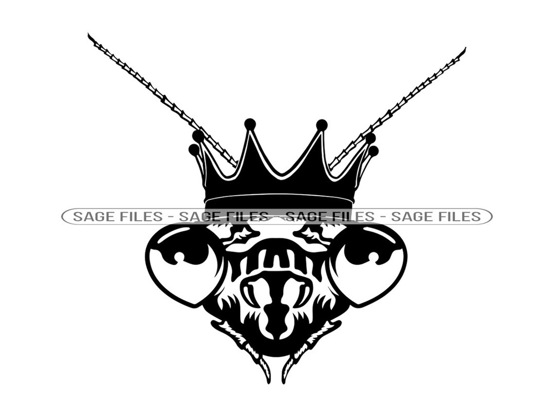Praying Mantis in Crown SVG, King Praying Mantis SVG, Praying Mantis ...