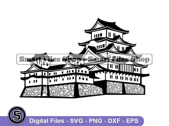 Japanese Castle 2 Svg Japanese Fortress Svg Japanese - Etsy