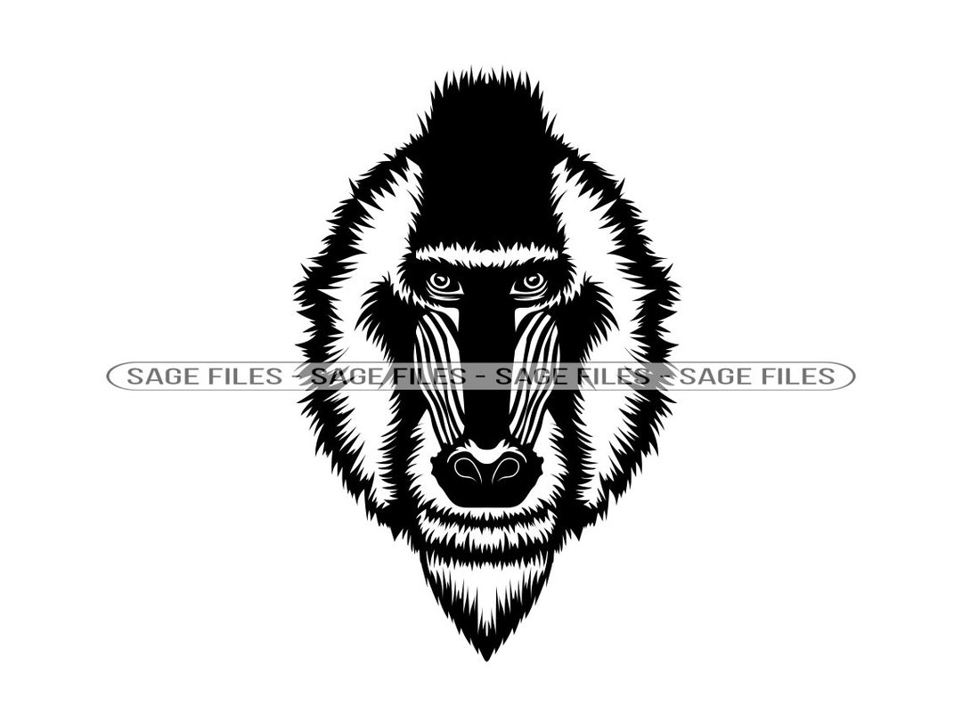 Mascotte Mandrill SVG, Mandrill Face SVG, Mandrill Head Svg, Mandrill ...
