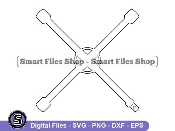 Wheel Wrench Outline SVG Car Mechanic Svg Wheel Wrench Dxf | Etsy