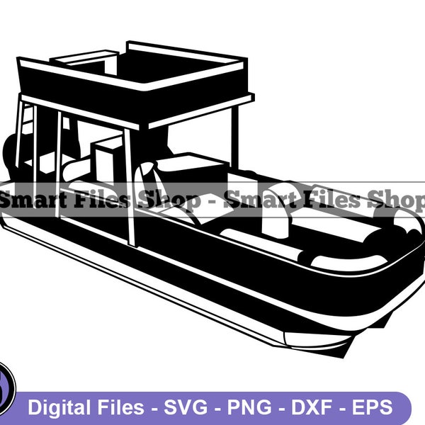 Pontoon Boat Svg - Etsy